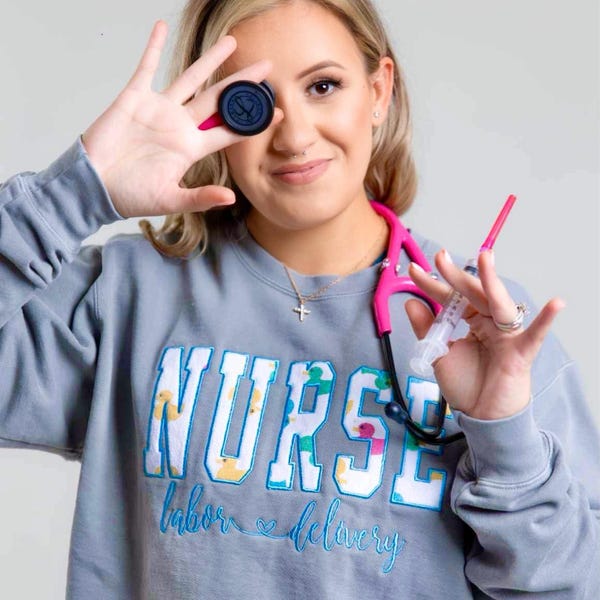 Nurse Sweatshirt From Baby Hospital Swaddle Blanket- RN Labor Delivery ...