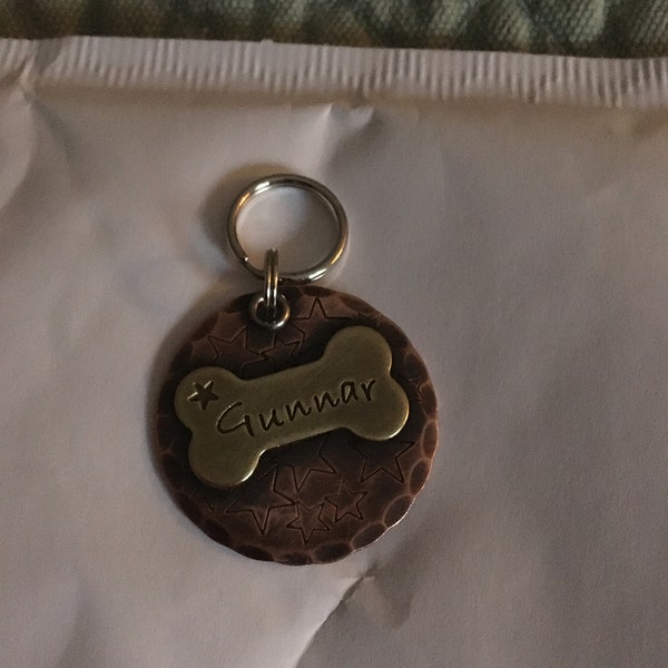 Large Dog Tag With Bone - Dog Collar Tag - Personalized Pet ID Tag ...