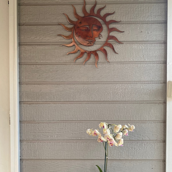 Tribal Sun Rustic Copper Patina Finish Metal Wall Art Hanging - Etsy