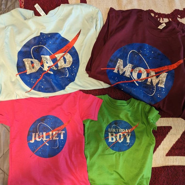 NASA Mom Shirt, Mom Gift, Personalized Nasa Mom T-shirt, Space Family ...