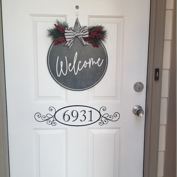 House Numbers Front Door Vinyl Lettering Decal Sticker - Etsy
