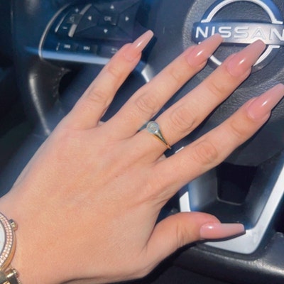 14K Gold Filled Signet Monogram Ring, Initial Gold Signet Ring ...