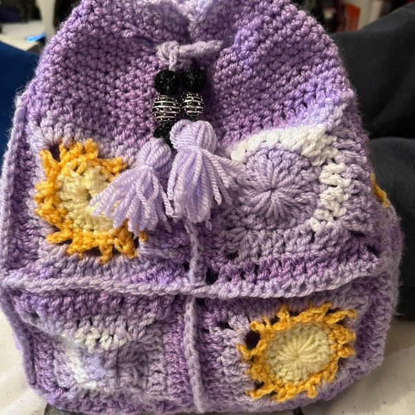 Sun and Moon Drawstring Backpack Crochet PDF PATTERN - Intermediate ...