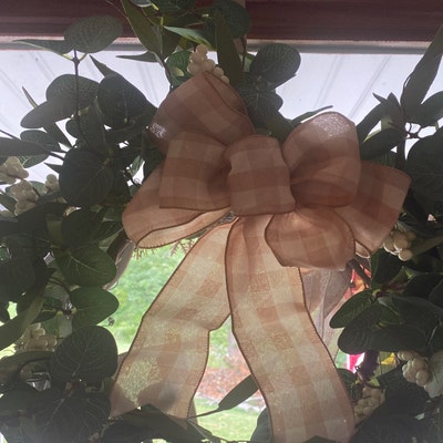 Tan and Cream Buffalo Check Bow - Etsy