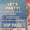 Personalised Festival VIP Ticket Style Party Invitations Perforated ...