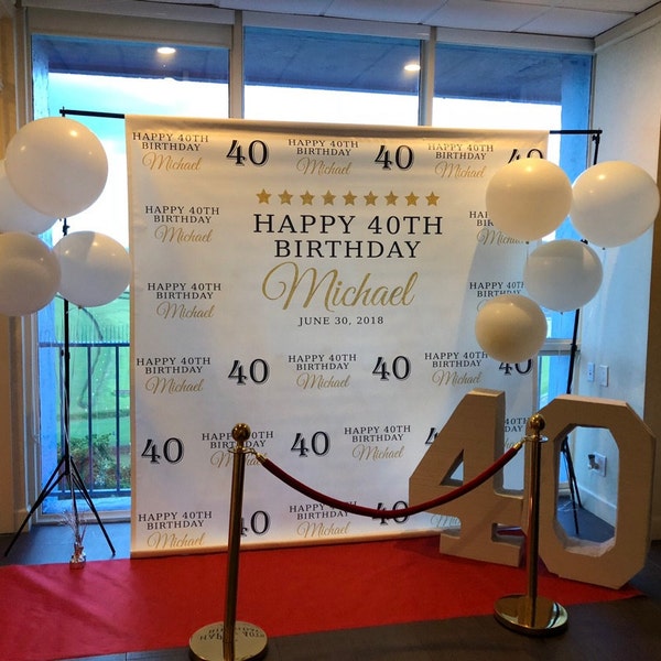 Birthday Backdrop, 50th Birthday Custom Step and Repeat Backdrops ...