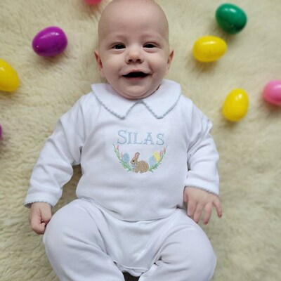 Kiran White W White Trim Baptism Outfit-pima Cotton Short-sleeve, Long ...