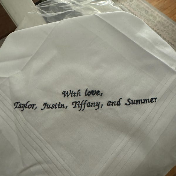 Personalised Wedding Handkerchief With Love Men Hankie Groom Partner ...