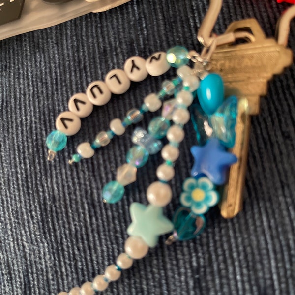 Personalized Keychain // Beaded Keychain // Colorful // Cute // Gift ...