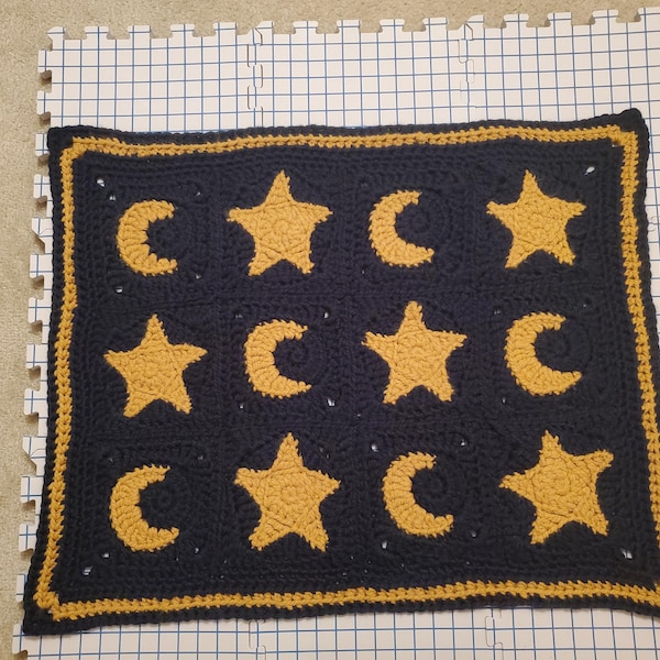 Moon and Stars Crochet Blanket Pattern: Granny Square (PDF Pattern) - Etsy