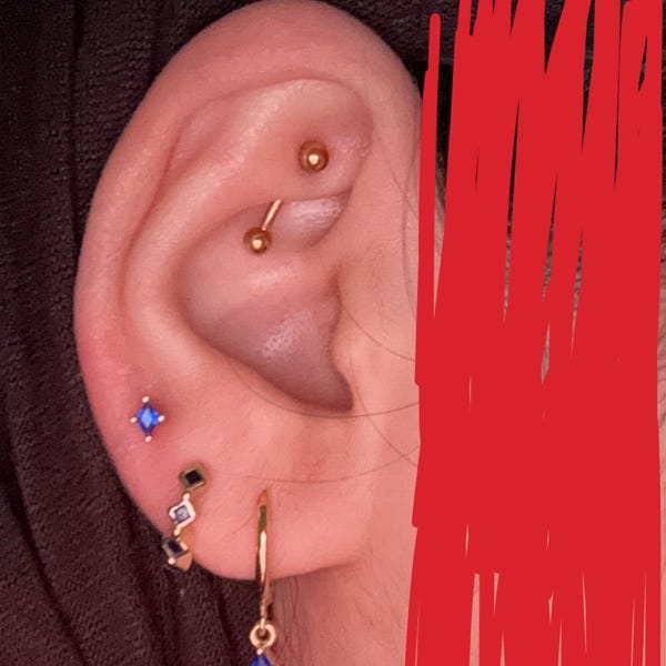 Dainty Bezel Rook Hoop Earring Bezel Stone Helix Hoop Rook Earring ...