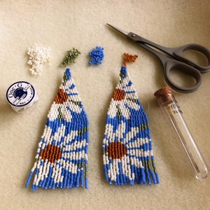 Howling Wolf Full Moon Seed Bead Earring Pattern Brick Stitch - Etsy