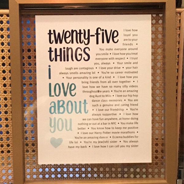 25 REASONS We Love You; 25th Birthday Gift; Daughter's 25th Birthday ...