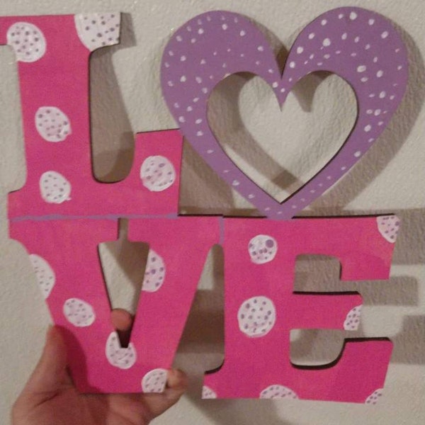 Love 2 - 110002- Valentine Cutout, Unfinished, Wood Cutout, Wood Craft ...