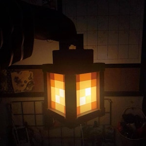 Pixelated Night Light Lantern Night Lamp Birthday Gift Kids Bedroom ...