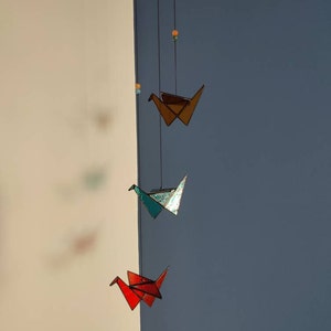 DIY Stained Glass Origami Crane Pattern Digital Download PDF ...