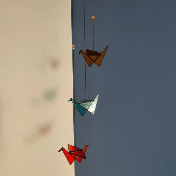 DIY Stained Glass Origami Crane Pattern - Digital Download PDF ...