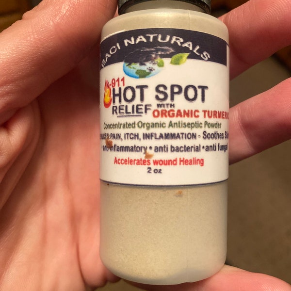 Organic Hot Spot Powder W/ Turmeric for Dogs , Dog Dermatitis, Anti ...