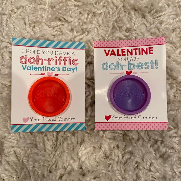 Editable Play Doh Valentine's Day Gift Tag, Playdoh Valentines, Non ...