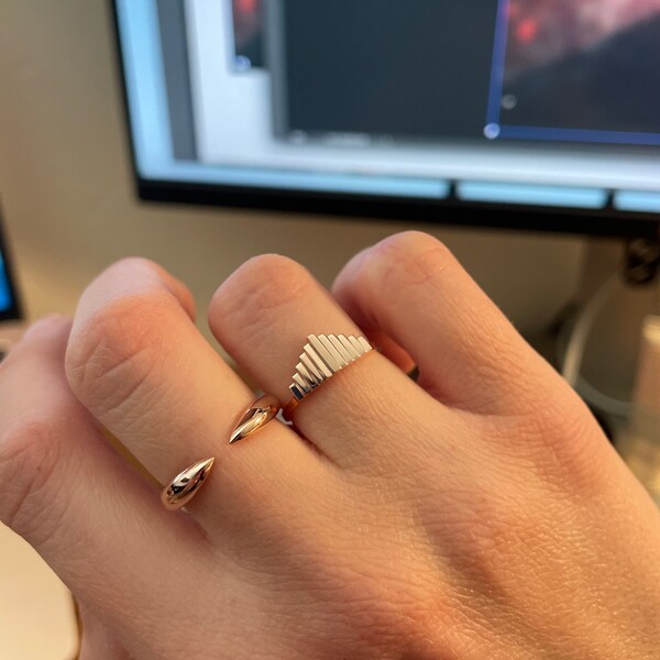 Clam Ring, Shell Ring, 14K Solid Gold Ring, Fan-shape Ring, Scallop ...