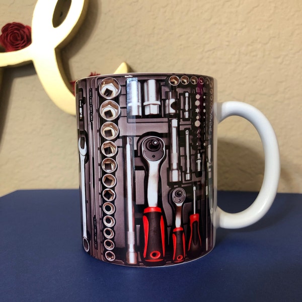11 Oz Mug Sublimation Design, Tool Box, Mechanic, Mug Wrap, Sublimation ...