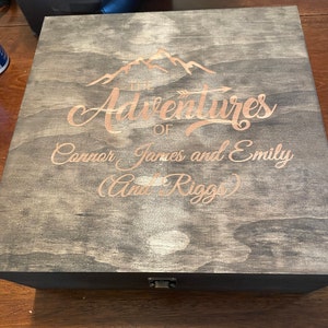 Wood Memory Box, Rustic Wooden Keepsake Box, Personalized Engraved Gift ...