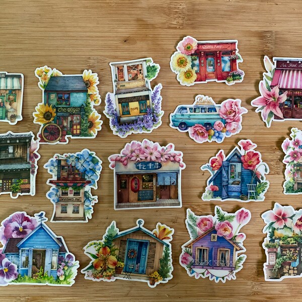 Floral Street Vender Sticker | Street Shop,peddler, Seller, Merchant ...