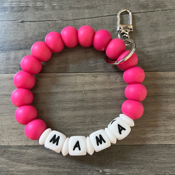Mama Keychain, Keychain Ring, Beaded Keychain, Keychain for Moms, for ...