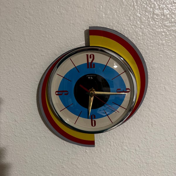 Mid Century Modern Wall Clock - Atomic, Jetsons, Retro Style for Home ...
