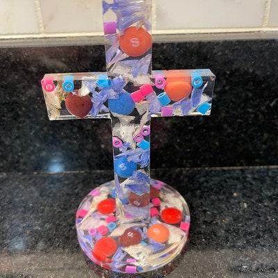 Funeral Flower Petal Memorial Cross Epoxy Memorial Flower - Etsy