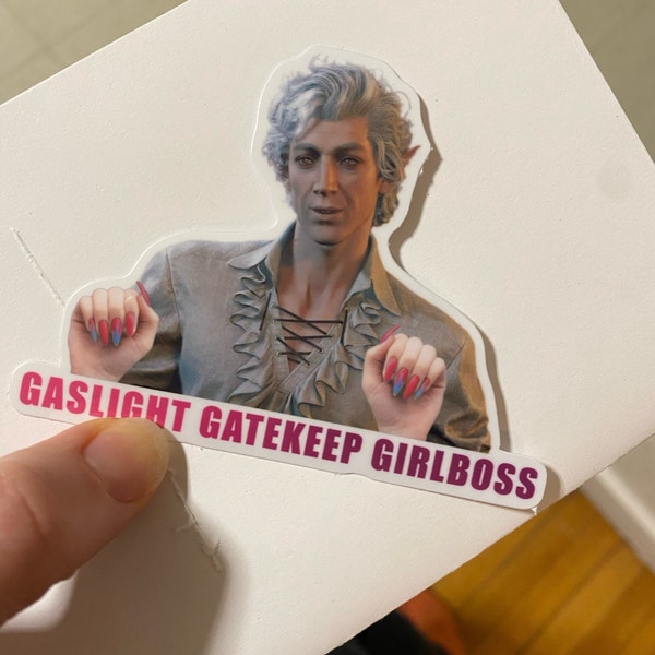 Astarion Sticker Gaslight Gatekeep Girlboss, Funny Astarion Decal - Etsy