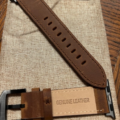 Leather Apple Watch Strap / Dark Brown / Personalised / 38mm - Etsy UK