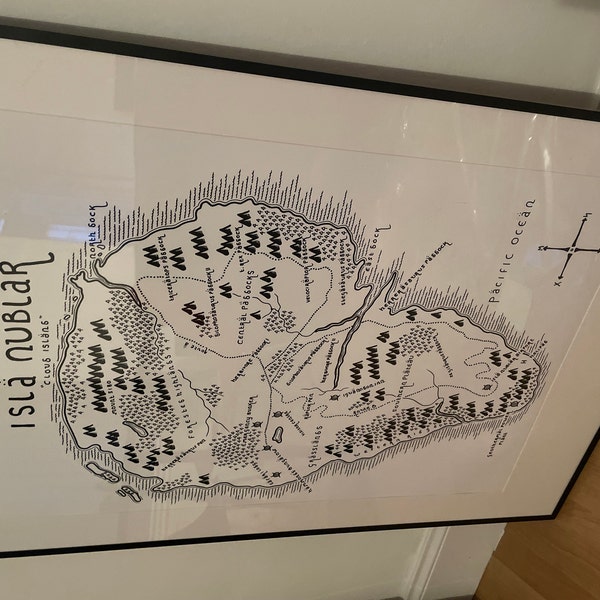 ISLA NUBLAR (jurassic Park) Map Print | Fictional Map | Minimalist Map ...