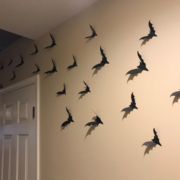 Halloween Bats, Flying Bats, 3D Bats Wall Decor, Halloween Decorations ...
