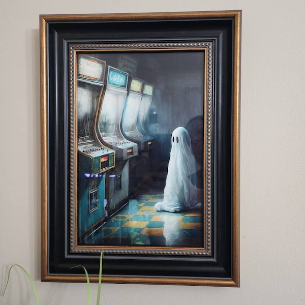 Ghost in an Abandoned Arcade, Nostalgia Poster, Art Poster Print, Dark ...