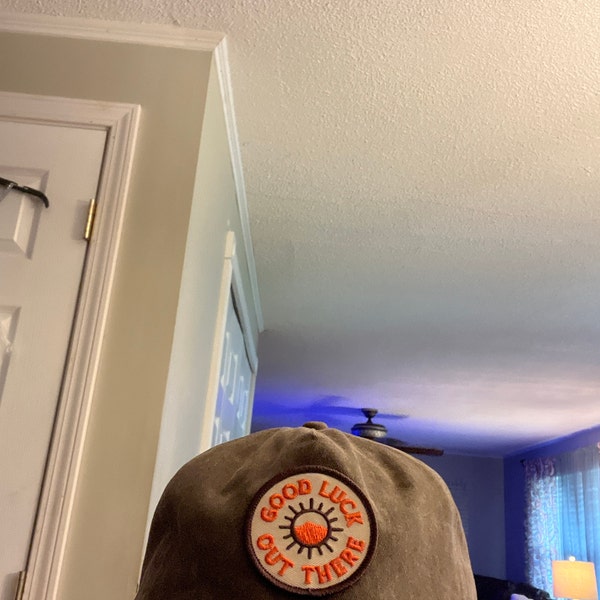 No Rain, No Flowers Embroidered Patch Unconstructed 6 Panel Hat Flat ...