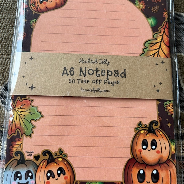 A6 Pumpkin Patch Notepad | Cute Cosy Autumn Notebook | Nature Writing ...