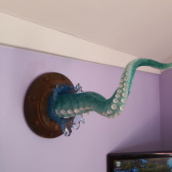 Octopus Arm Sculpture With Porthole and Splash - Etsy