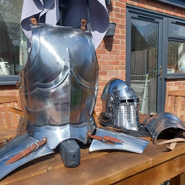 Steel Upper Body Armor Breastplate Cuirass Jacket | Cuirass for LARP ...