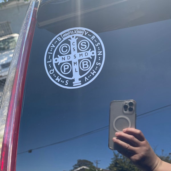 Saint Benedict Decal - Saint Benedict - Car Decal - Religious Decal ...