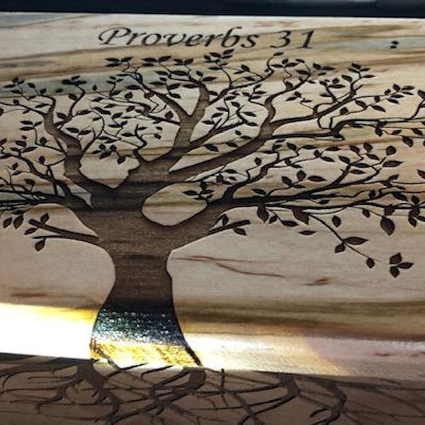 Small 8x4x3 Personalized Tree of Life Memory Box, Family Tree Keepsake ...