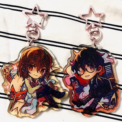 P5 Isometric Akechi & Joker Hangouts Acrylic Keychain Standees - Etsy