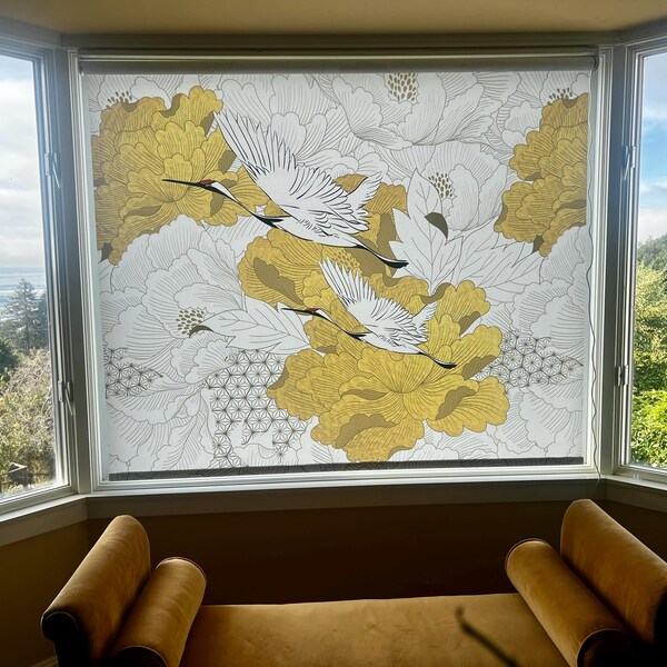Landscape Custom Size Curtains Boho, Scenic Window Roller Shades for ...