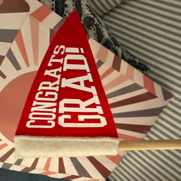 Class of 2026 Graduation Tiny Pennant on Stick, Mini Felt Flag - Etsy