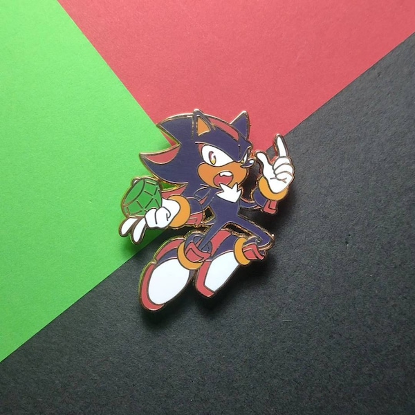 Shadow the Hedgehog 1.5" Enamel Pin - Etsy