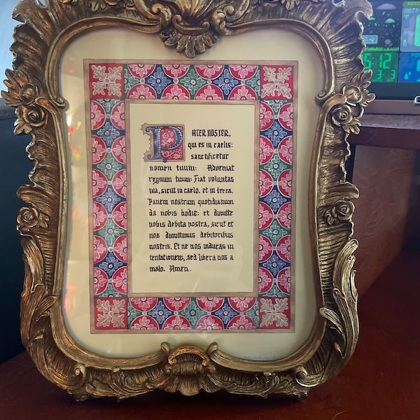 Pater Noster Print | Latin Prayer, Our Father, Catholic, Traditional ...