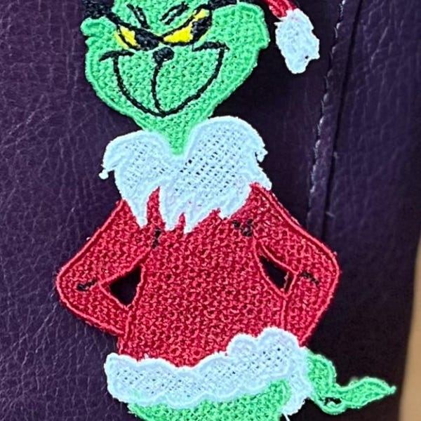 Grinch Ornament Machine Embroidered - Etsy