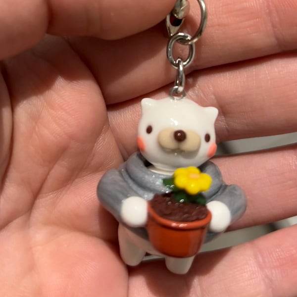 Handmade Matcha Bear Keychain Cute Teddy Bear Charm Kawaii Clay ...