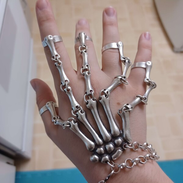Gothic Skeleton Bracelet • Punk Gothic Skeleton Bracelet • Skeleton ...