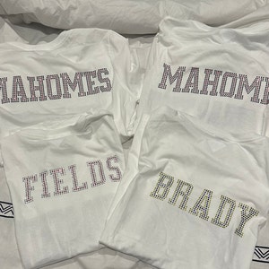 Custom Football Team and Colors RHINESTONE Mega Bling Shirt, Football ...